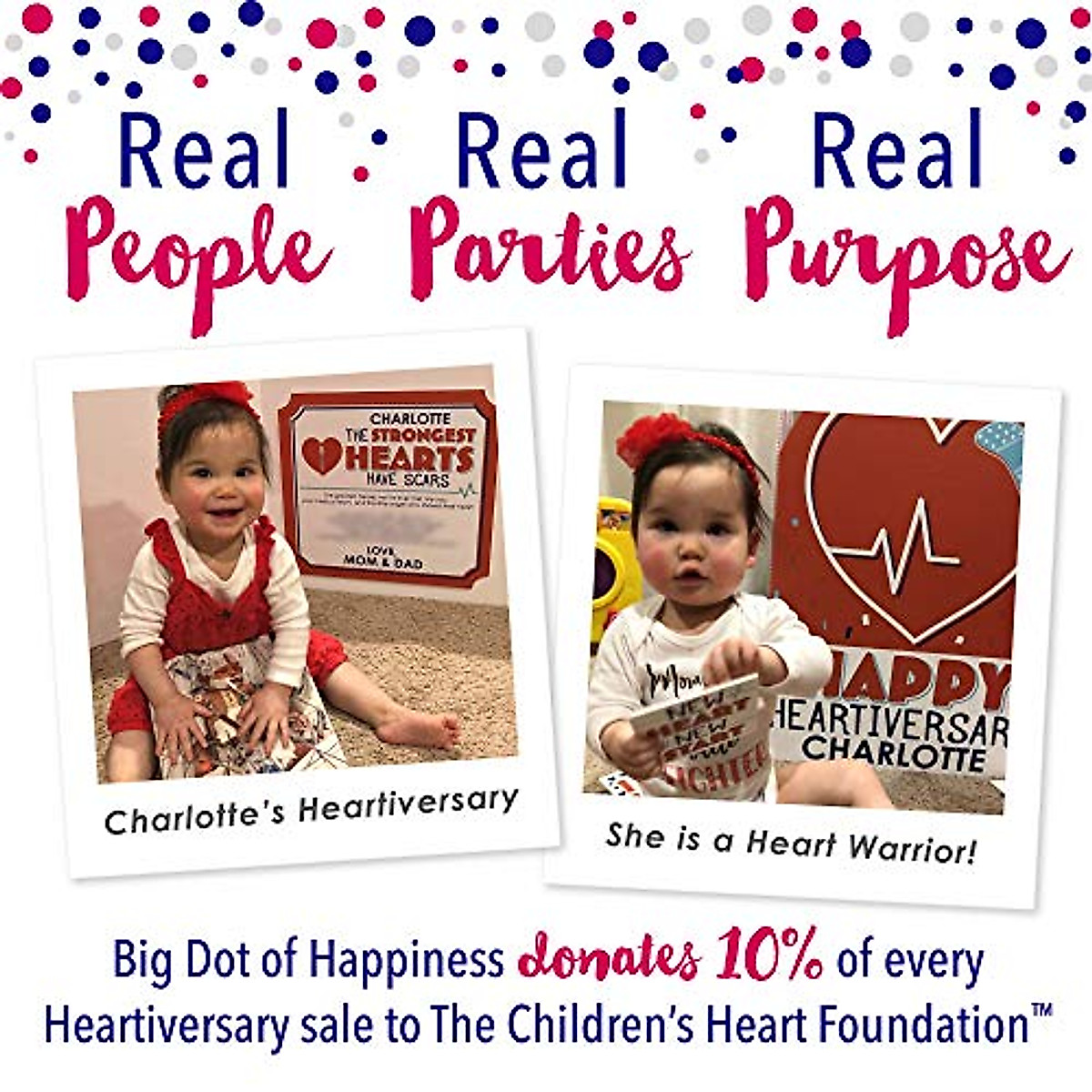 Big Dot of Happiness Happy Heartiversary - Hanging Vertical Paper Door Banners - CHD Awareness Wall Decoration Kit - Indoor Door Decor