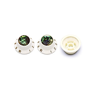 Rubatone Guitar Knobs Abalone Top Speed Control Knobs 6mm Shaft Pots Volumn Tone Knobs Compatiable with Strat Stratocaster Electric Guitar Set of 3Pcs.