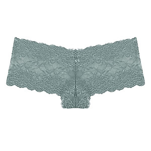 RUNYA Womens Lace Boyshort Panties Underwear Briefs, Pack of 6 (6 colors, Medium)