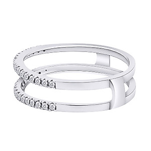 Jewel Zone US 1/4 Cttw Diamond White Natural Diamond Enhancer Engagement Ring Wrap in 10k Solid White Gold (0.25 Ct)