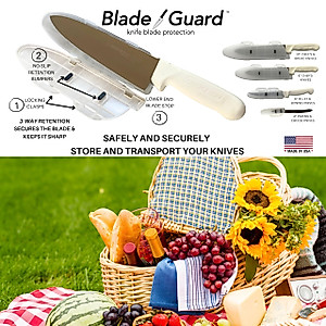 Agilux KnifeSafe Knife Blade Cutlery Protective Cover Edge Guard Safely Store and Transport Kitchen Camping Hunting Sports RV Dishwasher Safe for Chef's and Home Cooks 8 inch Gray