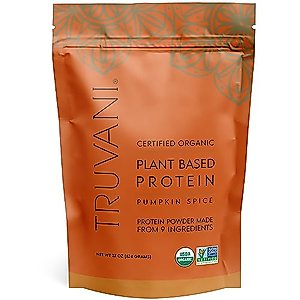 Truvani Vegan Pea Protein Powder | Pumpkin Spice | 20g Organic Plant Based Protein | 20 Servings | Keto | Gluten & Dairy Free | Low Carb | No Added Sugar