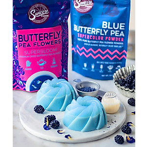 Suncore Foods Dried Butterfly Pea Flowers Bloom, Caffeine-Free Tea, Gluten-Free, Non-GMO, 1oz (1 Pack)