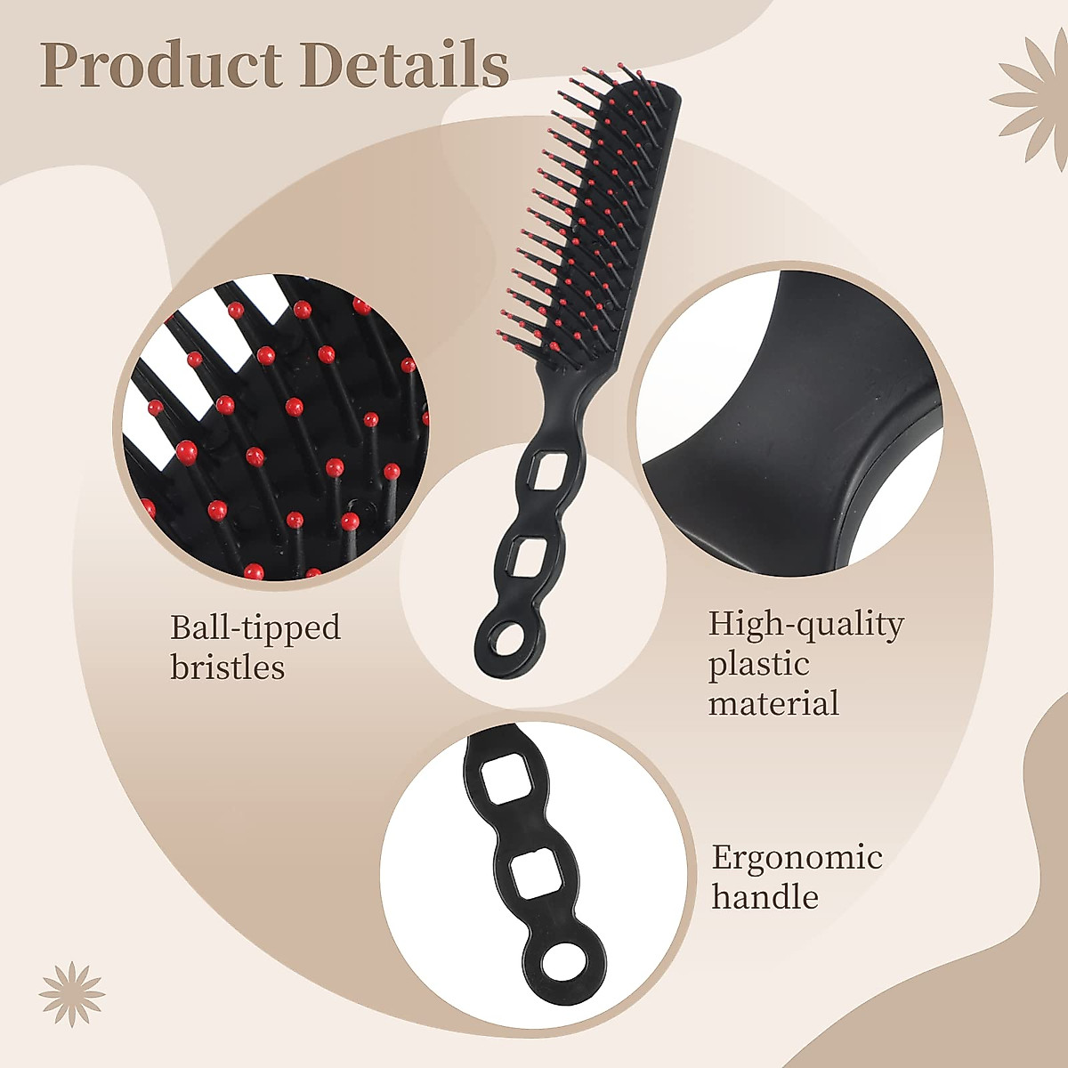 Anjetan 100 Packs Hair Brushes, Anti Entangling Hair Brushes Anti Static Massage Combs, Disposable Plastic Hair Combs for Curly Wet Dry Hair for Homeless, Shelter, Hotel, Nursing Home