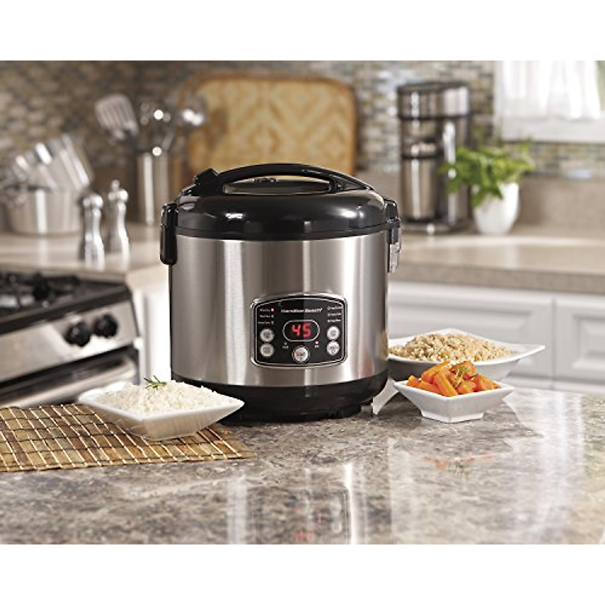 Hamilton Beach Rice & Hot Cereal Cooker, 10-Cups uncooked resulting in 20-Cups (Cooked), 37541