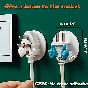 AELITOK Utility Thumb Wall Hooks,Damage Free Hanging Hooks for Walls,Adhesive Wall Hooks for Home Office Bedroom Kitchen 10pcs (Mixed Colors)