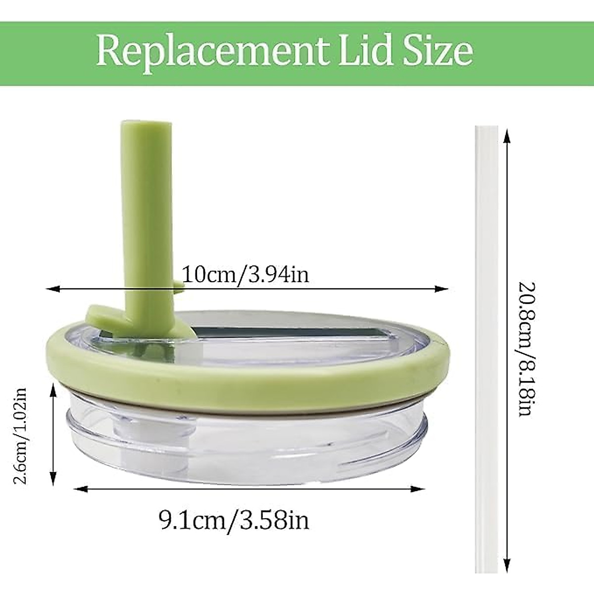 2 Pcs 40 oz Tumbler Flip Straw Lid Replacement fit for Stanley Quencher, New Spill Proof Tumbler Cover for Stanley Cup (White)