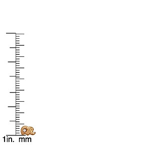 14K Yellow Gold High Polished Mini Elephant Hat Screw Back Stud Earring