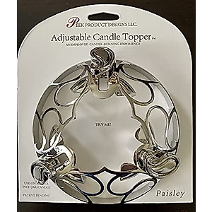 Peek Product Designs Adjustable Candle Topper for Jar Candles - Paisley - Candle Cover Shade Sleeves Candle Lid
