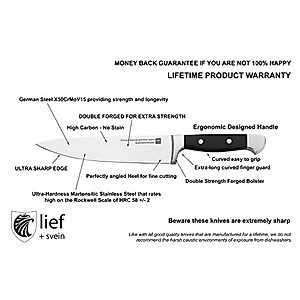 LIEF+SVEIN Brand German Steel Knife Block Set, 15-Piece Kitchen Knife Sets. German Stainless 1.4116 Steel. Unique Kitchen Knives Set with Ipad Holder. Ideal knife set with block and sharpener.