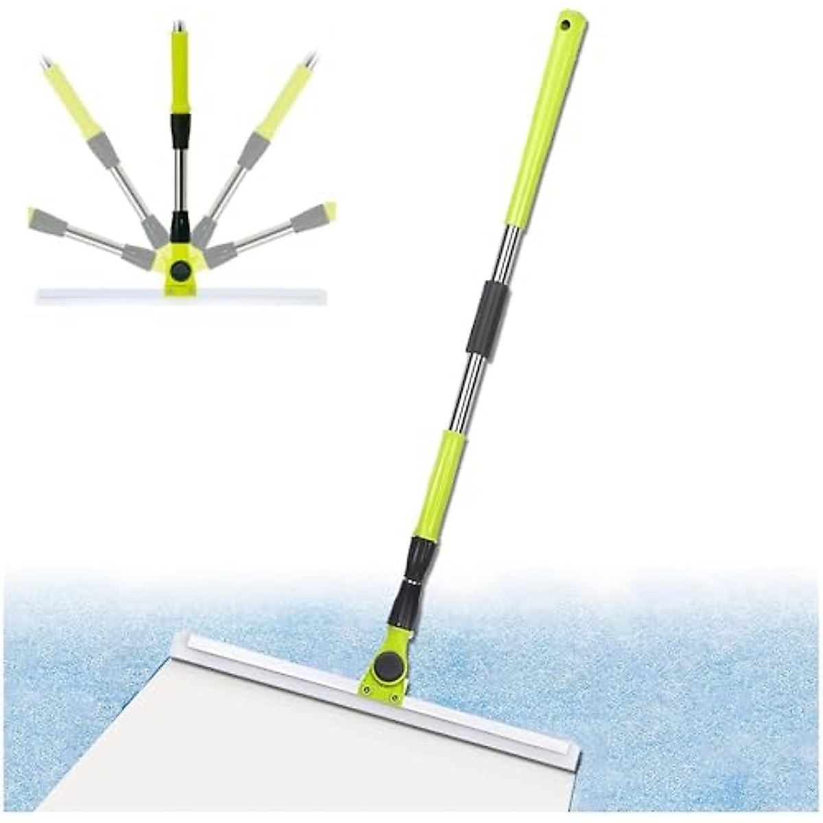 Silicone Air Broom with 51inch Long Handle Magic Broom Sweeper,Adjustable Broom Pet Hair Remover for Carpet,Kitchen,Concrete Floor,Bathroom Tile(Size:35cm/13.8inch (Width))
