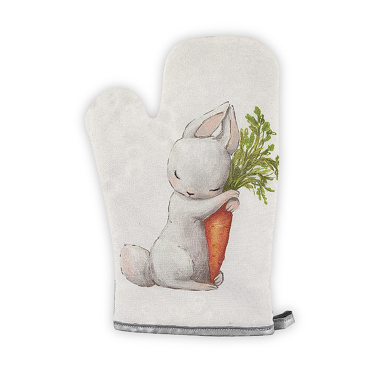 Kitchen Oven Mitts and Pot Holders Sets,Spring Cute Bunny Rabbit Print Oven Gloves and Potholders,Heat-Resistant Oven Gloves and Hot Pads for Cooking,Baking Grilling Spring/Summer.Gift Present