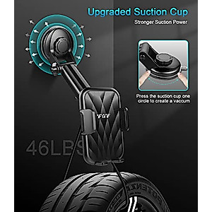 Phone Mount for Car,【Upgraded Stepless Adjustment Suction Cup】 Car Phone Holder Mount Dashboard Windshield Vent Universal Cell Phone Holder Mount for All Smartphones
