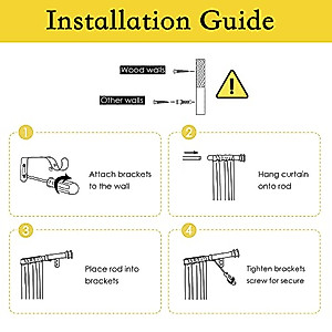 NICETOWN Rustproof & Waterproof Heavy Duty Outdoor Patio Curtain Rod Set with Classic Groove Round Finials, 1 inch Diameter Adjustable Length 72 to 144" Length, Matte Black