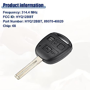 ACROPIX 314.4 MHz Key Fob Keyless Entry Remote Fit for Lexus RX330 RX350 2004-2006 for Lexus RX350 RX400h 2007-2009 HYQ12BBT - Pack of 1 Black