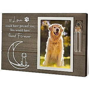 BlissfulAbode Dog Memorial Picture Frame with Pet Urns for Dogs Ashes,Pet Owner Home Décor,Remembrance and Condolences Gifts for Loss of Dog,Wooden (4 X 6 Inches)