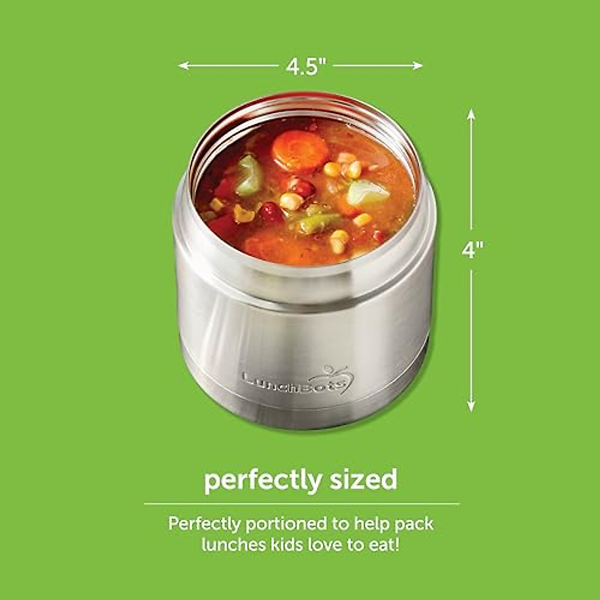 LunchBots 16oz Thermos Stainless Steel Wide Mouth - Insulated Thermos With Vented Lid - Keeps Food Hot or Cold for Hours - Leak-Proof Portable Thermal Food Jar is Ideal for Soup - 16 ounce - Aqua