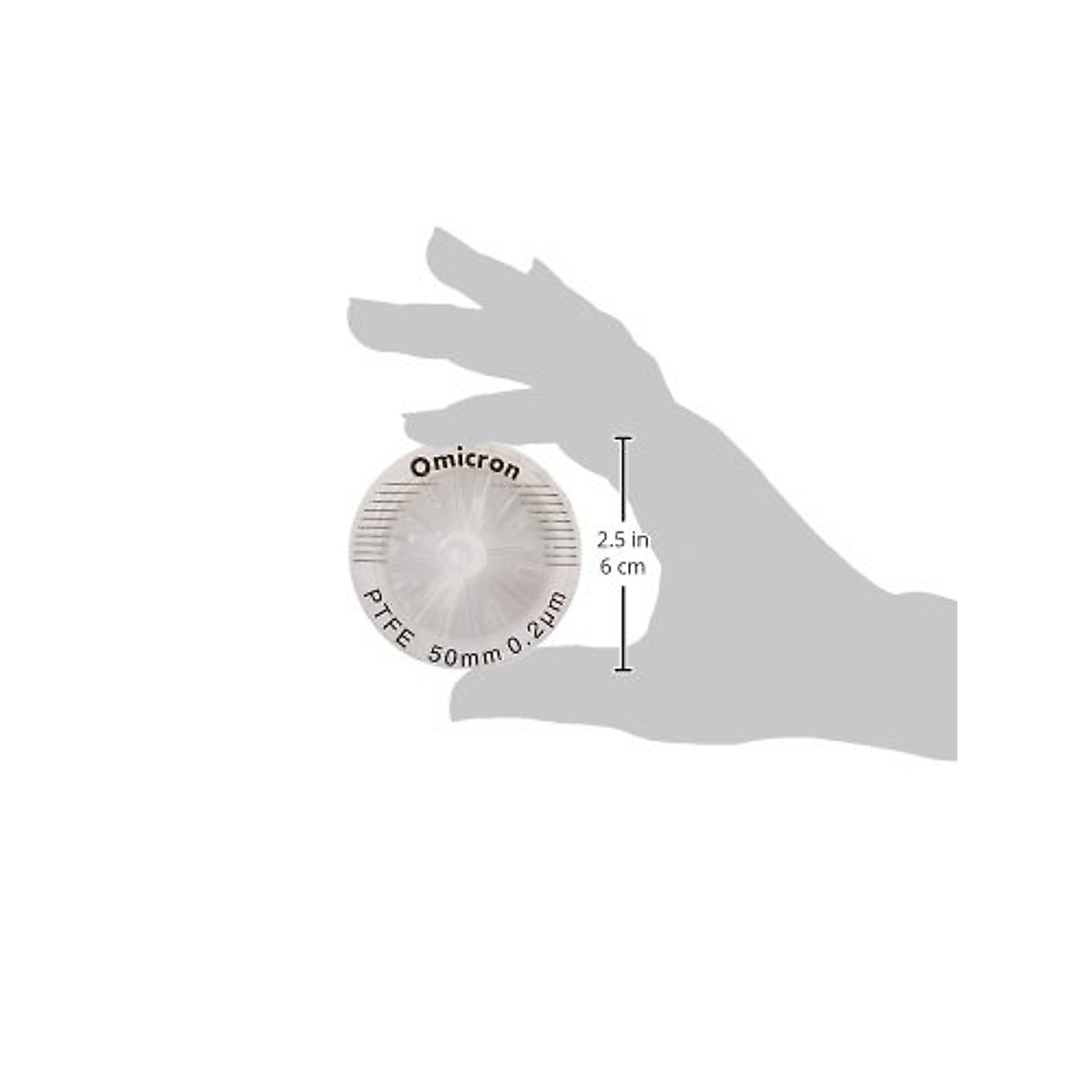 Omicron 200050R PTFE Venting Filter Disc, 60 psi Maximum Operation Pressure, 50 mm, 0.2 µm Sterile, Individually Packed (Pack of 10)