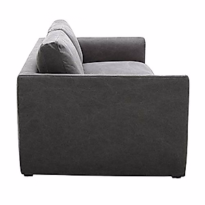 Amazon Brand – Stone & Beam Faraday Down-Filled Casual Slipcovered Sofa, 89"W, Charcoal Grey
