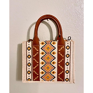 Wrangler Purses Aztec Tote Bag for Women Boho Handbags Wide Guitar Strap Crossbody Bag with Fall Collection Gift WG2202-8120SCF