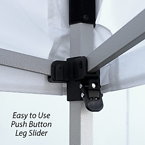 King Canopy Ares 10-Feet by 10-Feet Commercial Instant Pop up w/ 3 Solid Sides,1 Zippered Door,Weight Bags,Guy Rope, Stakes,1 1/2 Inch Hexagon Leg w/Hammertone Finish,White Cover