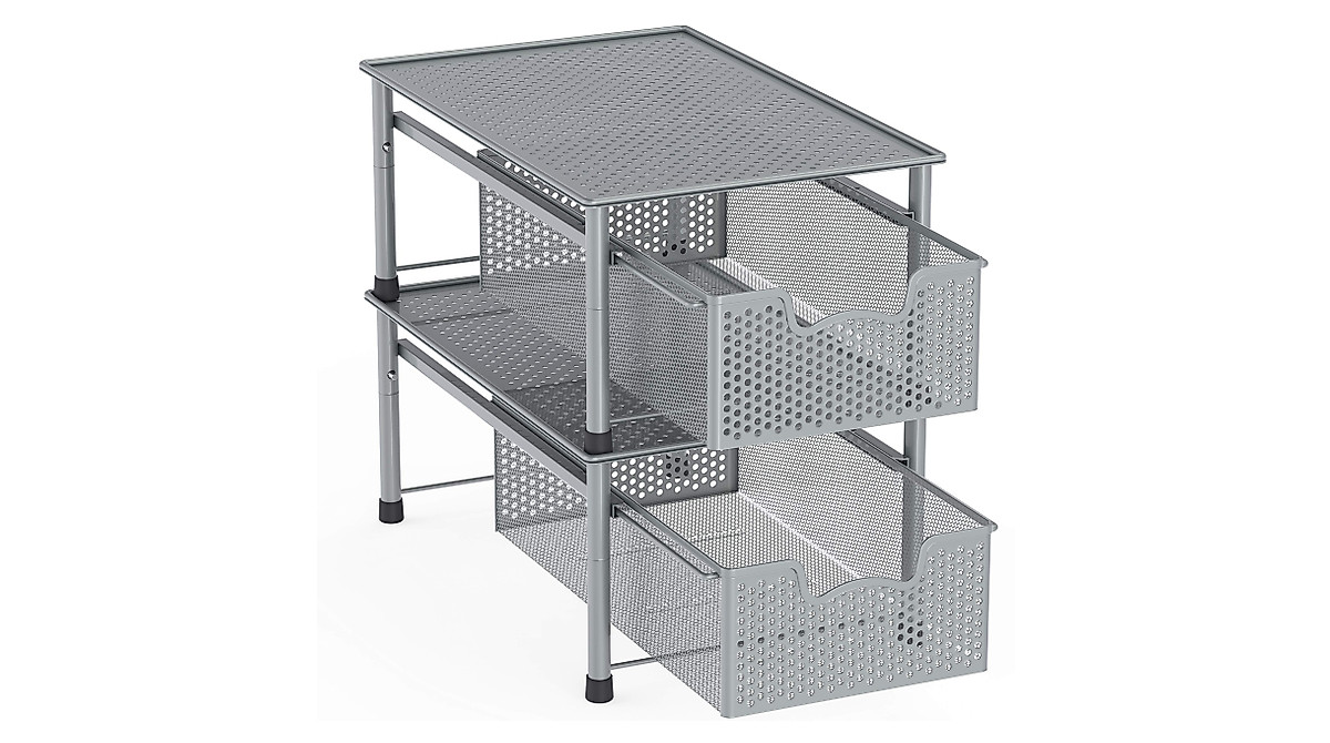 Simple Houseware Silver Stackable Cabinet Organizer | Easy & Efficient