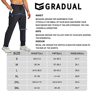 G Gradual Men's Sweatpants with Zipper Pockets Tapered Joggers for Men Athletic Pants for Workout, Jogging, Running (Grey, X-Large)