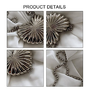 Zenosy Silver Clutch Purses for Women Glitter Evening Bags Ladies Mini Handbags with Detachable Pearl Chain for Wedding Party