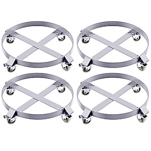 55 Gallon Drum Dolly,Heavy Duty 1000lbs Load Capacity, Barrel Dolly Cart Drum Caddy, Non Tipping Hand Truck Dollies with Steel Frame 4 Swivel Casters Wheel, for Warehouse Drum Handling (4 pcs)