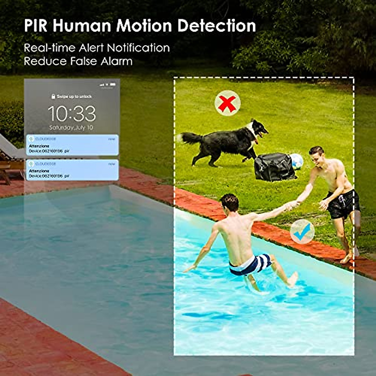 ieGeek Solar Security Camera Outdoor, Security Cameras Wireless Outdoor, Solar Rechargeable Battery Power Home Security Cameras, 1080p, Night Vision, PIR Motion Detection, 2-Way Talk, Wirefree, IP66