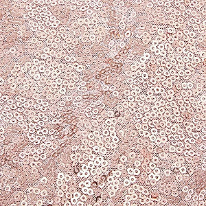 Rose Gold Sequin Fabric Roll for Sewing, Quilting Supplies (15 Feet)