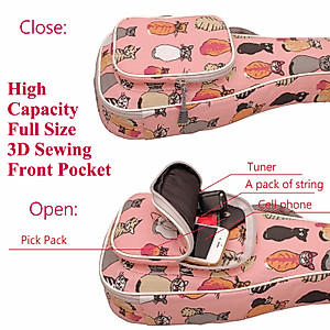 MUSIC FIRST Canvas 21“ Soprano "MR DOG" ukulele case ukulele bag ukulele cover, Original Design.