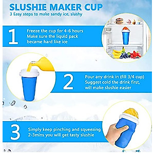 Slushy Cup, Smoothies Cup, Slushie Cup, Homemade Milk Shake Maker Frozen Magic DIY (Blue)
