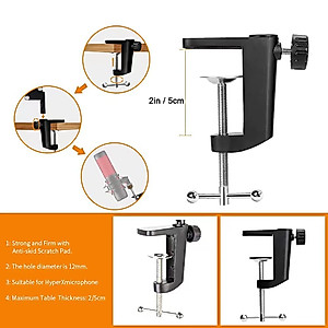 Quadcast Boom Arm - Heavy Duty Adjustable Gaming Microphone Mic Stand Compatible with Hyperx Quadcast S Microphone