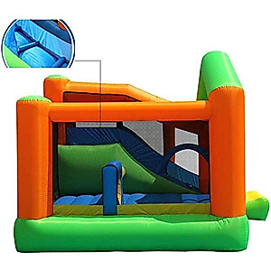 Inflatable Castle and Slide, Children Slide Outdoor Small Naughty Castle Home Trampoline/Square Playground Kids Playpen Colors