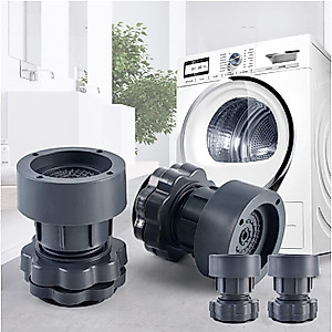 4 Pcs Adjustable Height Washing Machine Support,Shock and Noise Cancelling Washing Machine Support Pads for All Washing Machine Protects Laundry Room Floor