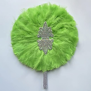 Msbfea Gold Latest Style Turkey Feathers Big Fan Fashion Women Wedding Fan for Bride Or Bridesmaids Rhinestones Feather Color 896