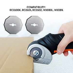 Replacement Rotary Blades Compatible with Worx WX082L 4V ZipSnip Cordless Electric Scissors, WA2300 Replacement Blades Fits RC2600K,RC2601, RC2602, WX080L, WX081L (4 Pcs)