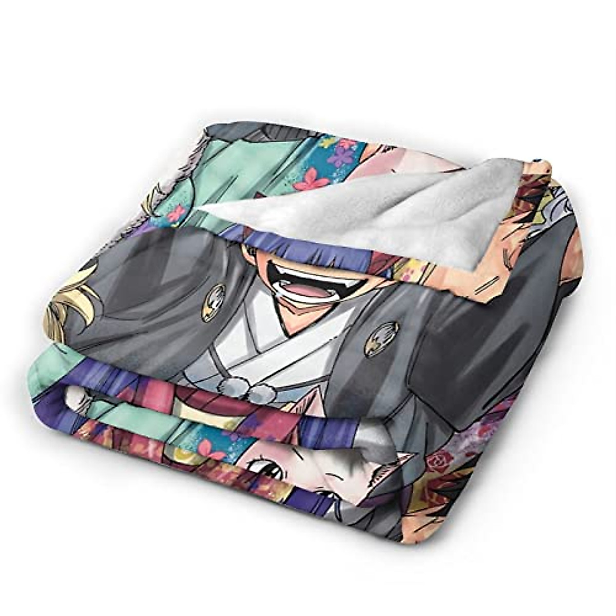 HEVANE Autumn Winter Home Fleece Throw Blanket,Fairy Tail All Characters Coral Plush Travel Blankets Carpet Bedspreads Sofa Cover Bedroom Decor for Couch Dorm Room 50 inchX40 inch