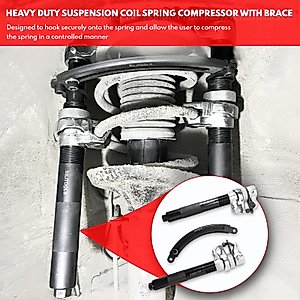 BILITOOLS 2-Piece Coil Spring Compressor Tool Heavy Duty Macpherson Strut Spring Compressor Set with Safety Jaws and Holder, Max Load.2645LB