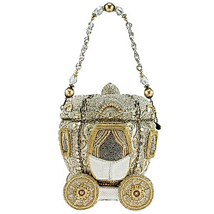 MARY FRANCES Before Midnight Beaded Bejeweled Cinderella Carriage Coach Purse Handbag