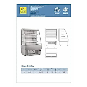 Commercial Refrigerator Open Air Merchandiser Slope 39" Wide Grab And Go Display Cooler CF-380