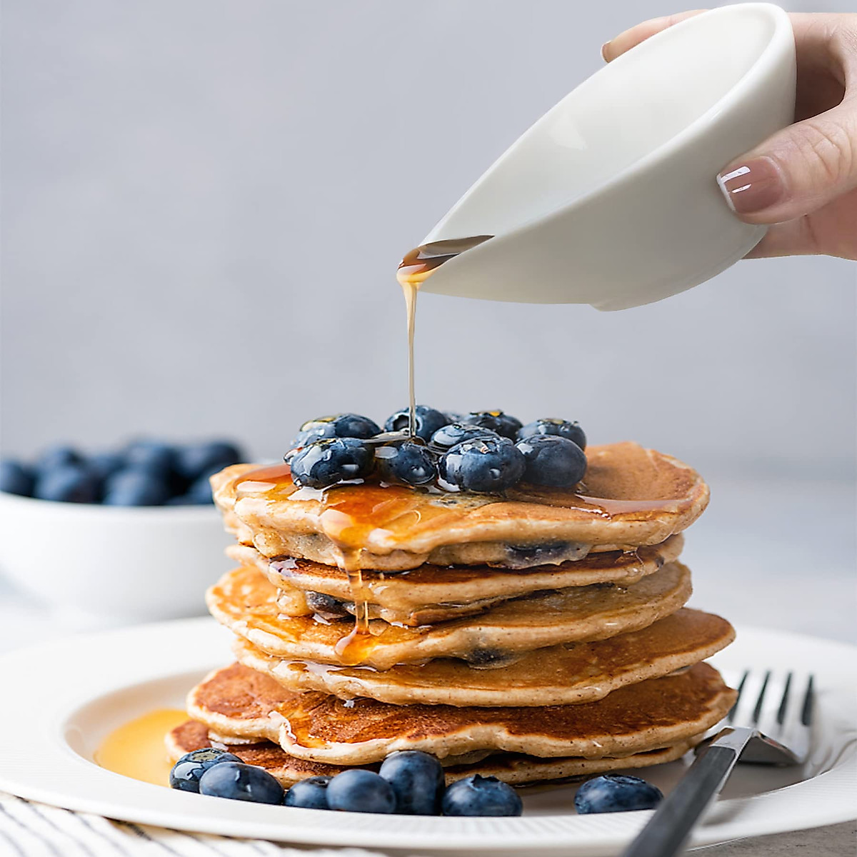 Keponbee Ceramic Dip/Dipping Bowls Set Small White Porcelain Soy Sauce Dish/Bowls Set of 6 - Good for Dessert, Cereal,Ketchup, Soy Sauce, BBQ and Other Party Dinner, 5oz/pc