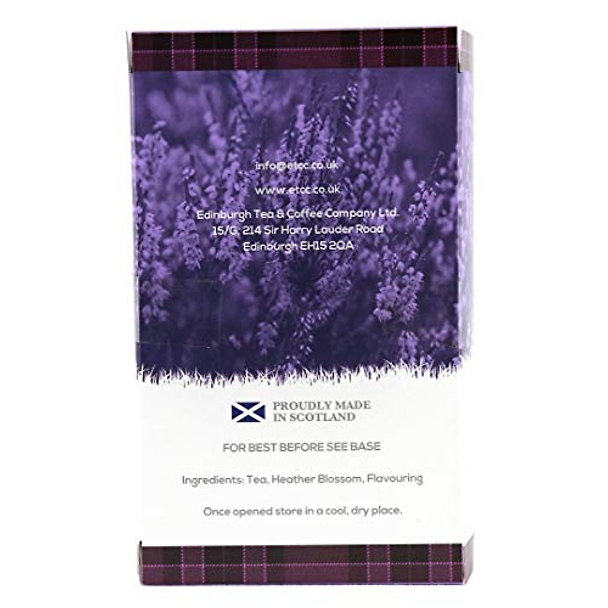 Edinburgh Tea and Coffee Company Scottish Heather Infused Black Tea, 25 Count Envelope/Tag Teabags