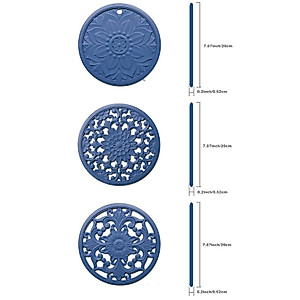 IFFMYJB Silicone Trivets Mats for Hot Pots & Pans & Dishes, Versatile Hot Pad for Kitchen, Multipurpose Heat Resistant Mat for Kitchen Counter, Durable & Flexible Round Silicone Pot Holder Set 3 Black