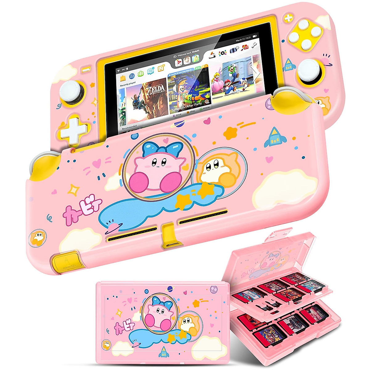 Xinocy (2in1 for Nintendo Switch Lite Case +24 Switch Game Holder Cute Cartoon Character Anime Slim Protective Cases Hard Shell for Kids Boys Teens Girls Girly Funny Covers for Switch Lite 2019