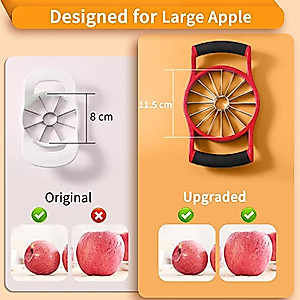 Newness Apple Cutter Slicer, [Large Size] 16 Slices HEAVY DUTY Apple and Pear Corer Divider with Base, [Upgraded] Cut Apples All The Way Through, Stainless Steel Fruits & Vegetables Divider, Wedger