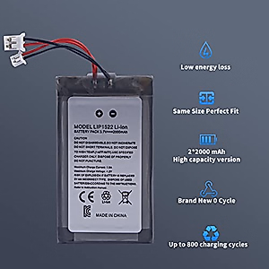 JUBOTY 2PCs 2000mAh PS4/PS4 Pro Controller Battery, Li-ion Internal New Upgrade Battery Replacement for Sony Playstation 4 Dualshock 4 CUH-ZCT2 CUH-ZCT2E CUH-ZCT1E CUH-ZCT1U with 4 Repair Tool Kits