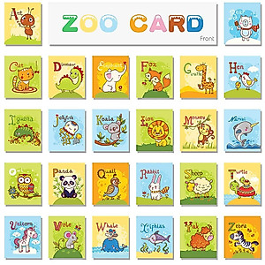 TEYTOY Baby Toy Zoo Series 26pcs Soft Alphabet Cards with Cloth Bag for Over 0 Years