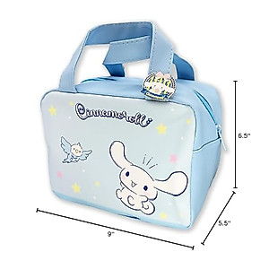 Kawaii White Dog Insulated Lunch Bag with Pin for Women, Reusable Large Capacity Lunch Box, Leakproof Lunch Tote Bag with Front Pocket, Lunchbox Container Thermal Cooler Bag Food Handbags for Work